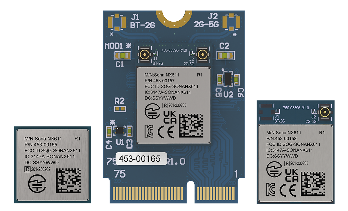 Sona™ NX611 - Wi-Fi 6 + Bluetooth® 5.4 Module | Laird Connectivity is Now Ezurio